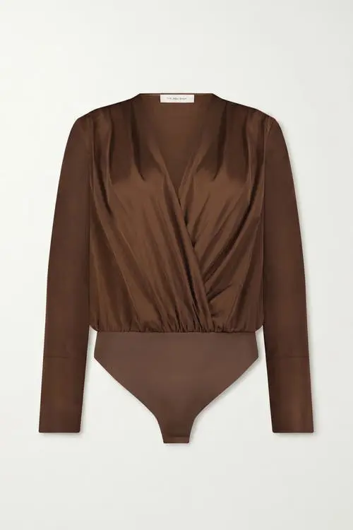 THE NOLI SHOP Frances Silk Bodysuit - Java