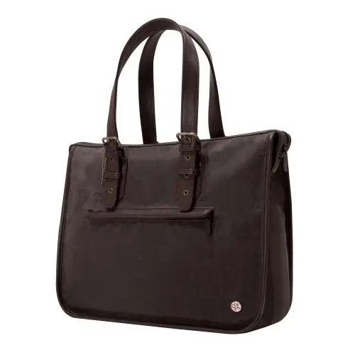 TOKEN Waxed Canvas Work Tote - Dark Brown