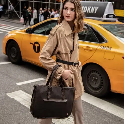 TOKEN Waxed Canvas Work Tote - Dark Brown
