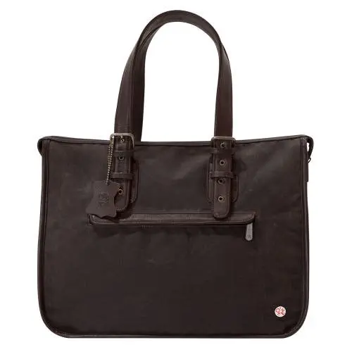 TOKEN Waxed Canvas Work Tote - Dark Brown