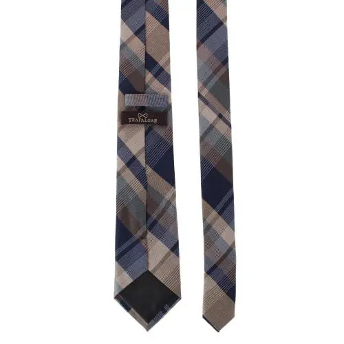 Trafalgar Rolando Stately Plaid Wool Blend Business Necktie - Multiple
