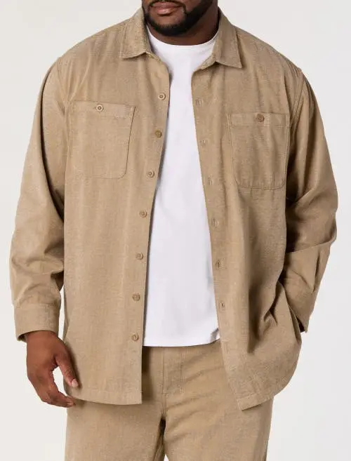 TRUE NATION BY DXL Big & Tall Brushed Shirt Jacket