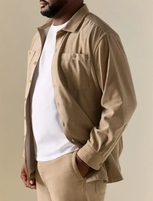 TRUE NATION BY DXL Big & Tall Brushed Shirt Jacket