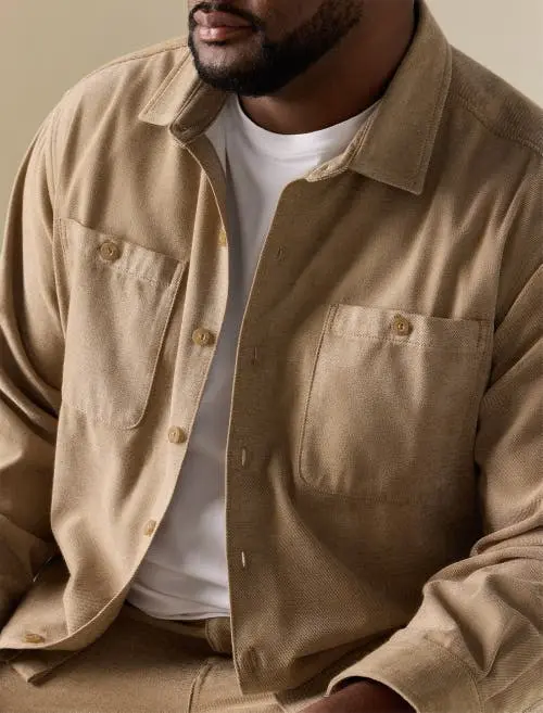 TRUE NATION BY DXL Big & Tall Brushed Shirt Jacket