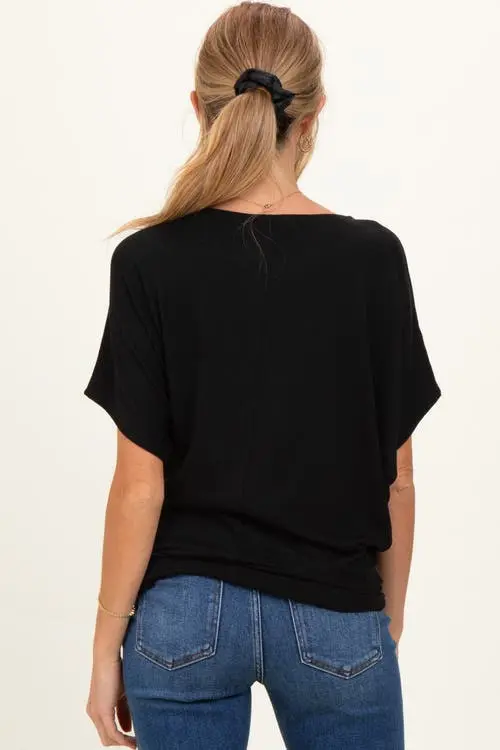 PINKBLUSH Dolman Sleeve Boat Neck Top
