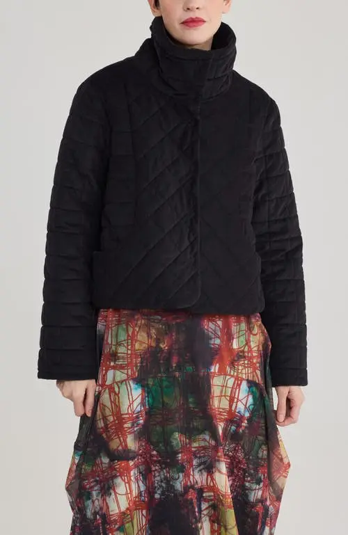 LUUKAA Fleur Quilted Velvet Jacket