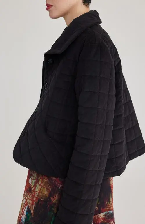 LUUKAA Fleur Quilted Velvet Jacket
