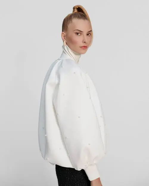 THEO THE LABEL Leucothea Pearly Bomber - Ivory