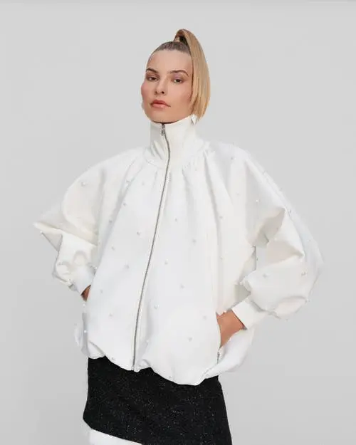 THEO THE LABEL Leucothea Pearly Bomber - Ivory
