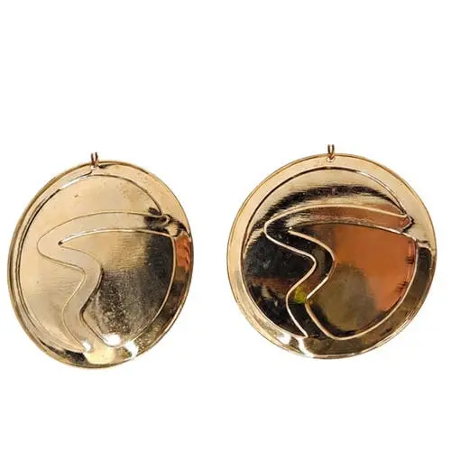 MADISON BEVERLY HILLS Vintage 1980s Enamel Circle Dangle Earrings
