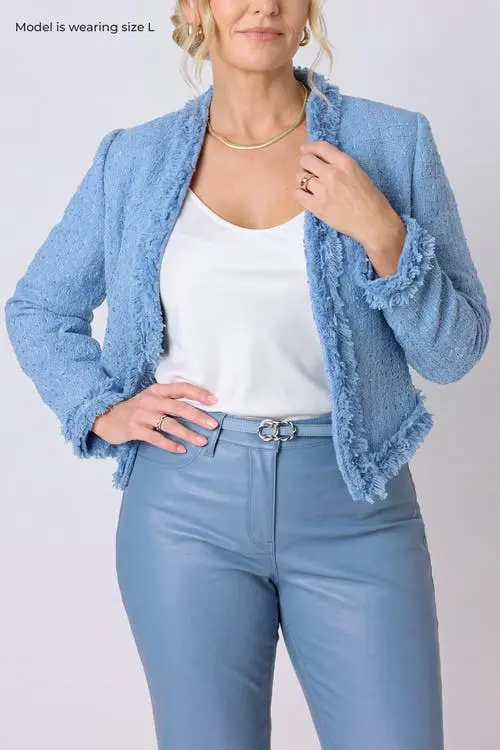 THE NOLI SHOP Florence Tweed Jacket - Coastal Blue