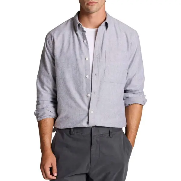 Vince Oxford Long Sleeve Button Down Shirt - Black