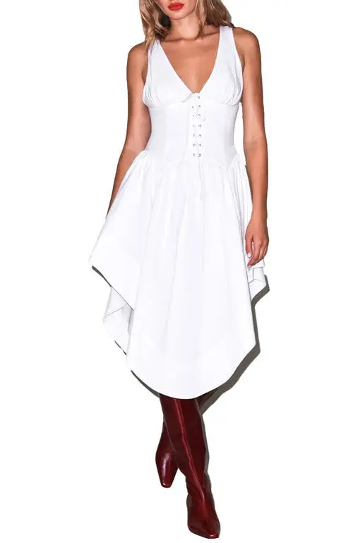 FLEUR DU MAL Romy Lacing Dress - White