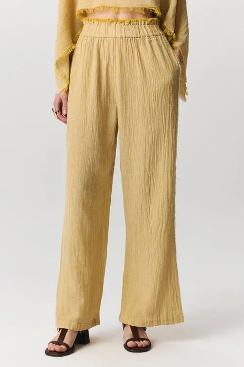 BULDAN'S Laura Cotton-linen Straight Leg Pants