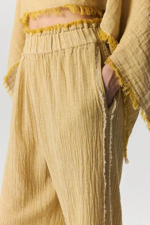 BULDAN'S Laura Cotton-linen Straight Leg Pants