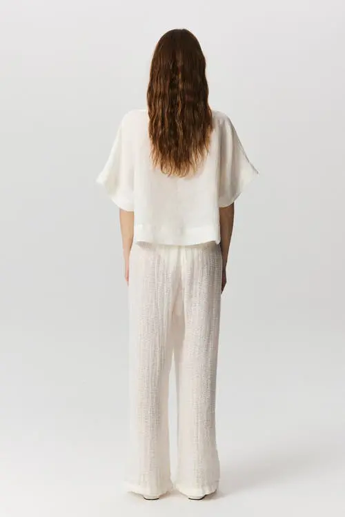 BULDAN'S Ross Relaxed Fit Linen Top - Ivory