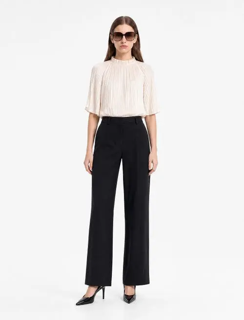Koton High Rise Wide Leg Tailored Trousers With Pockets