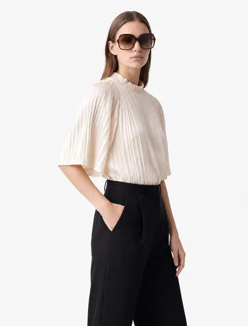 Koton High Rise Wide Leg Tailored Trousers With Pockets