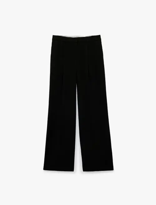 Koton High Rise Wide Leg Tailored Trousers With Pockets
