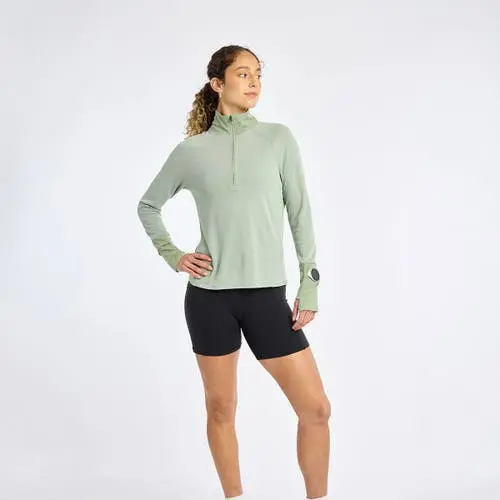OISELLE Flyout Wool 1/2-zip Top - Wild Spruce