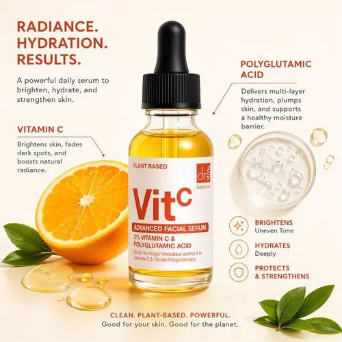 DR BOTANICALS Advanced Facial Serum 3% Vitamin C & Polyglutamic Acid