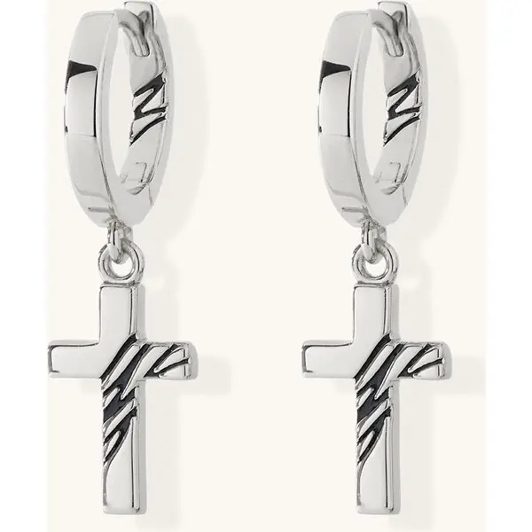 ORA ANA The Tortuga Dangle Cross Earrings - Sterling Silver