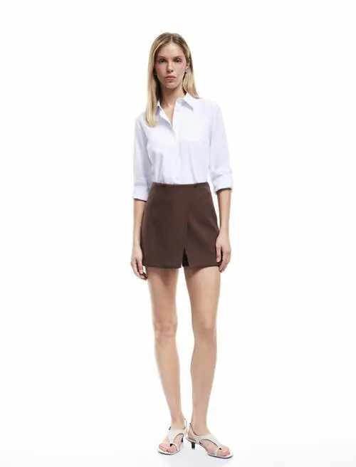 Koton Long Sleeve Point Collar Poplin Shirt
