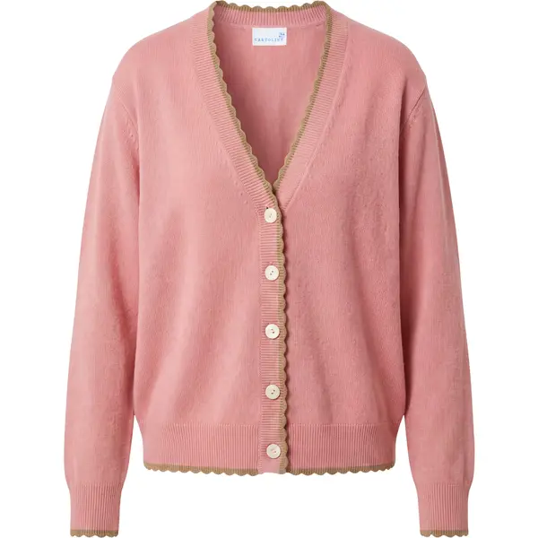 CARTOLINA Elissa Cashmere V-neck Cardigan - Coral