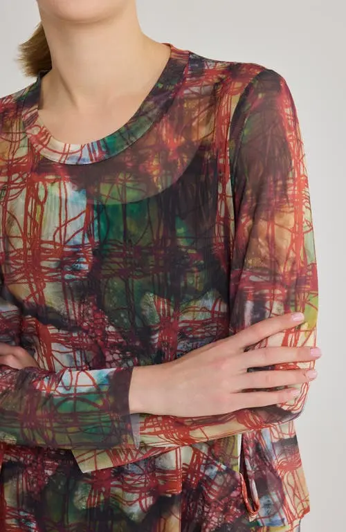 LUUKAA Clemence Printed Mesh Tunic