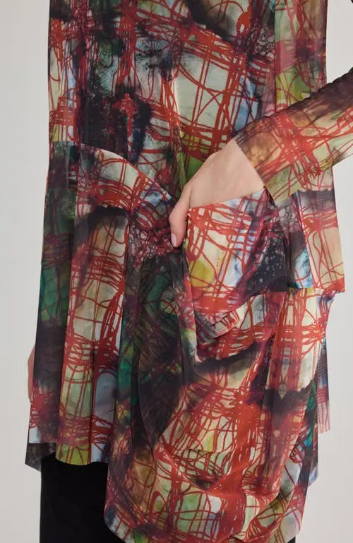 LUUKAA Clemence Printed Mesh Tunic