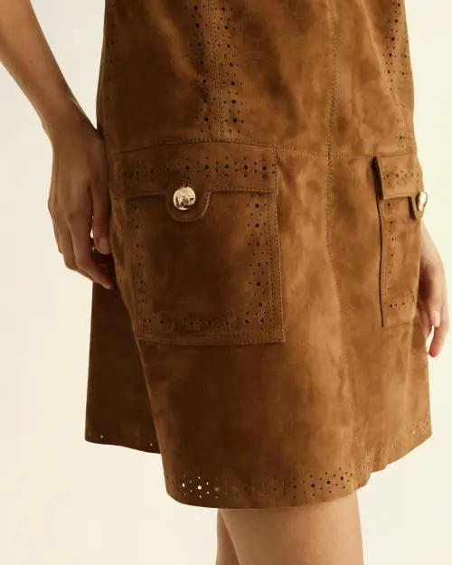 CARTOLINA Madison Genuine Suede Mini Dress