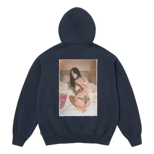 Supreme X Larry Clark Fw26 Zip Up Hooded Sweatshirt - Navy
