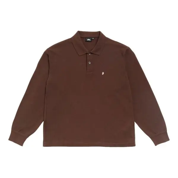 StÜssy Classic Pique Ls Polo - Brown