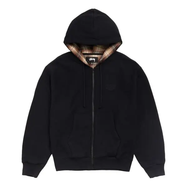 StÜssy Plaid Lined Zip Hoodie