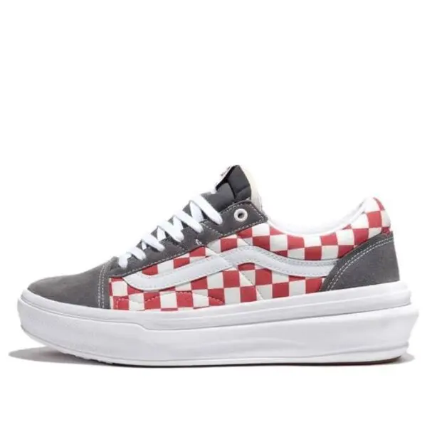 VANS Comfycush Checkerboard Old Skool Overt Cc Skate Shoes 'red - Red/grey