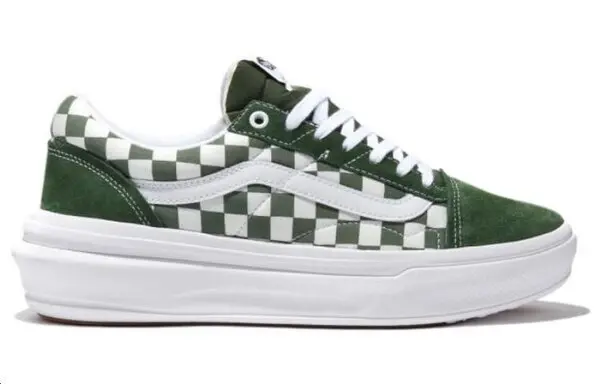 VANS Comfycush Checkerboard Old Skool Overt Cc Skate Shoes 'green - Green/white