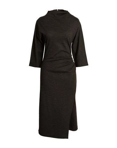 Peserico Midi Dress Dark Size Virgin Wool, Cotton, Polyamide - Brown