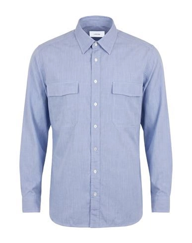 LARDINI Denim Shirt Size Cotton, Wool