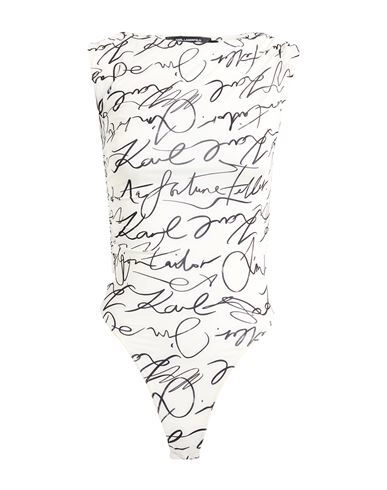 Karl Lagerfeld Bodysuit Size Polyester, Elastane - White