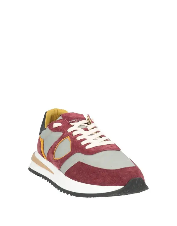 Philippe Model Sneakers Burgundy Size Leather, Textile Fibers