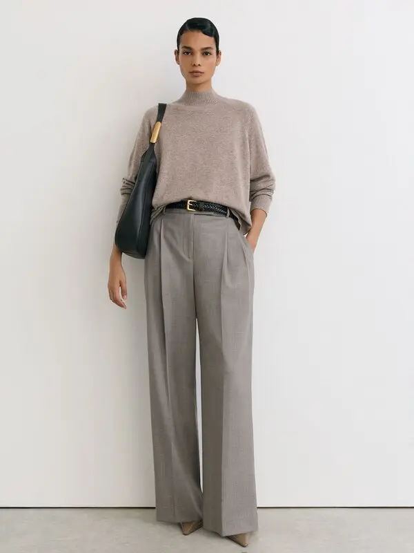 REISS River Wool-blend Funnel-neck Jumper With Cashmere - Neutral