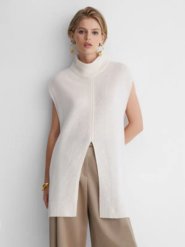 ATELIER 100% Cashmere Funnel-neck Tabard