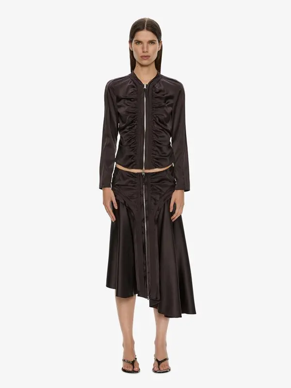 Christopher Esber Invert Silk Gwen Skirt - Molasses