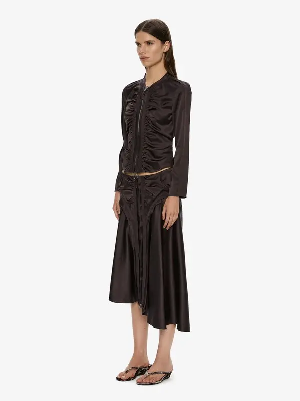 Christopher Esber Invert Silk Gwen Skirt - Molasses