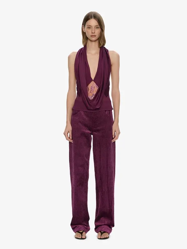 Christopher Esber Cesura Cowl Lace Halter Top