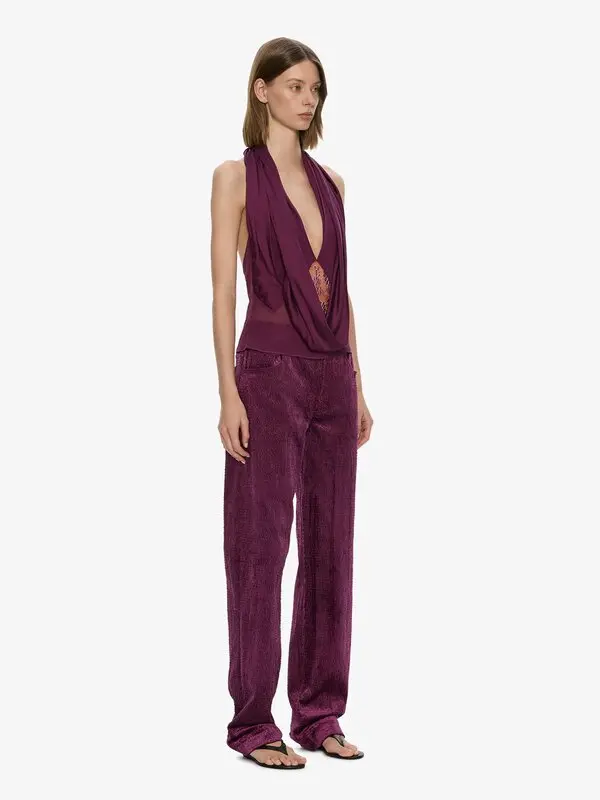 Christopher Esber Cesura Cowl Lace Halter Top
