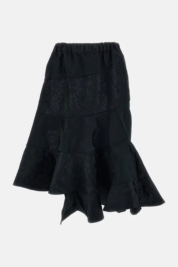 Comme Des Garçons Gonna Midi Con Design Patchwork - Nero