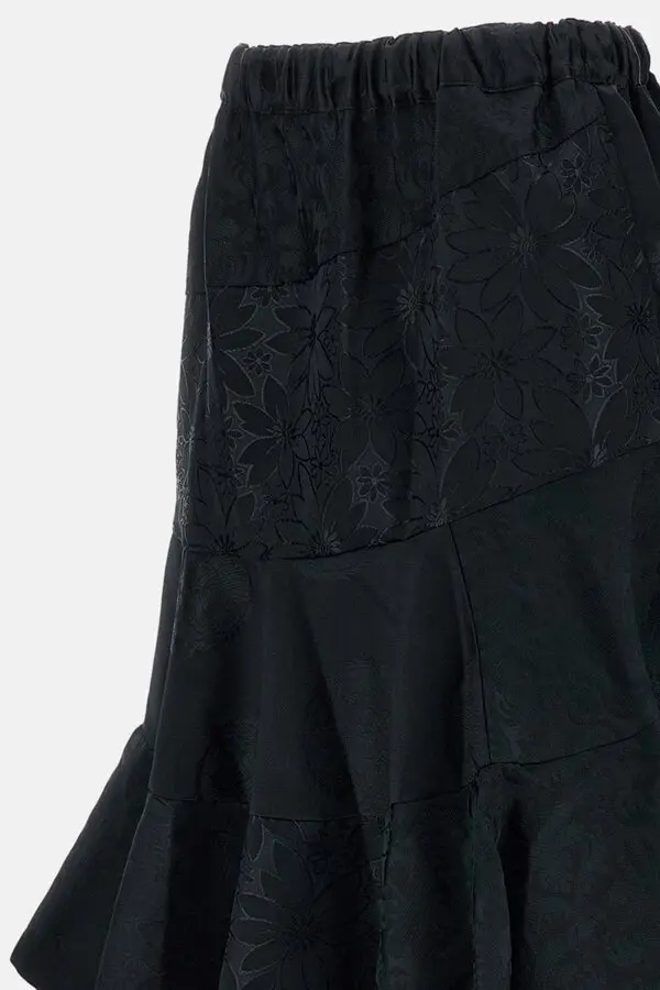 Comme Des Garçons Gonna Midi Con Design Patchwork - Nero