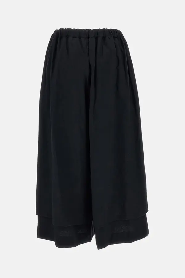 Comme Des Garçons Pantaloni Ampi In Lana - Nero