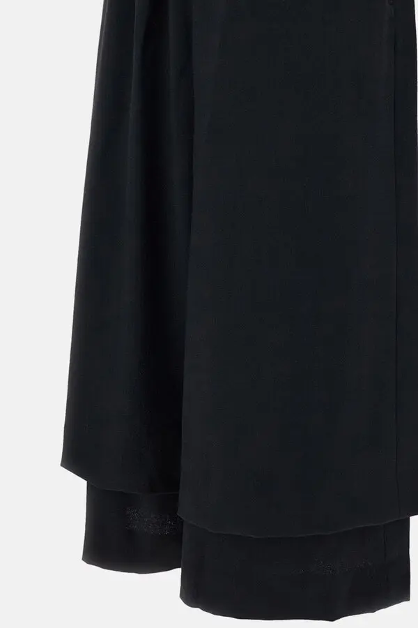 Comme Des Garçons Pantaloni Ampi In Lana - Nero
